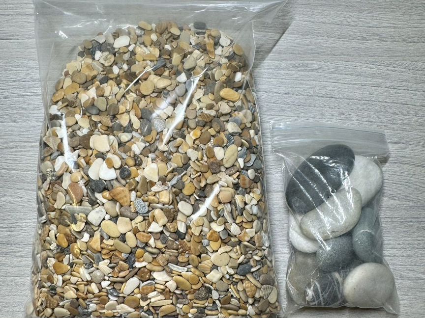 Мелкая галька для аквариума + камни
