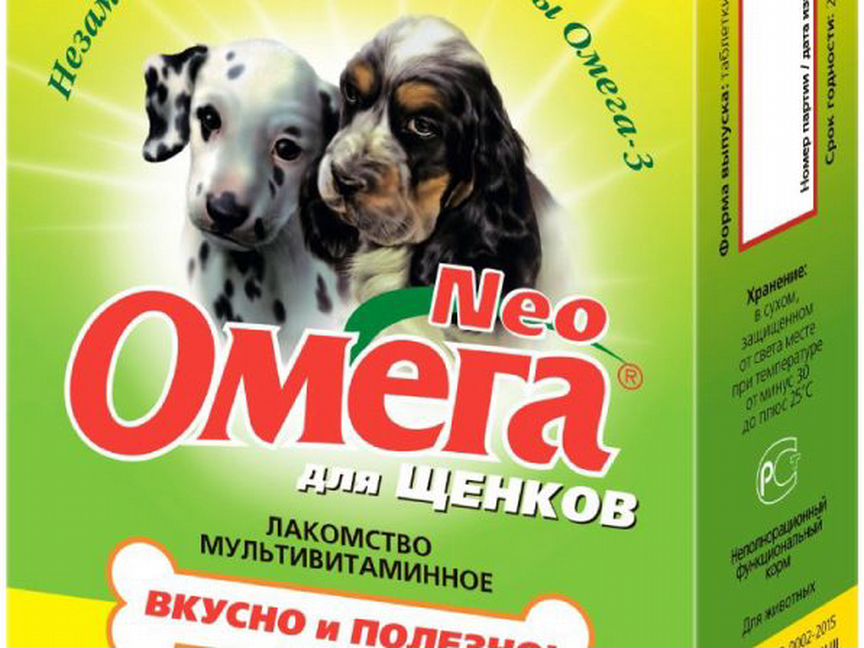 Омега Neo+ Лакомство мультивитаминное д/щенков Вес