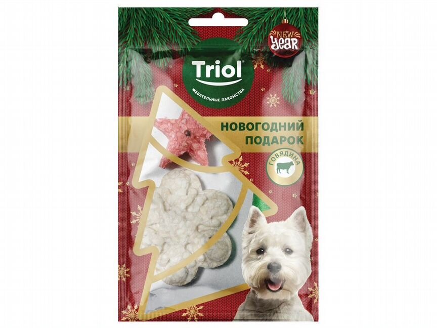 Лакомство для собак Triol "Подарок снеговика", 65г