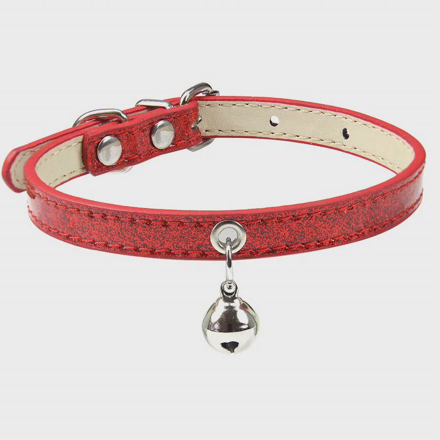 Кожаный ошейник для кошек Yi Shan Bang Shui Красный, M, Red Cat Collar