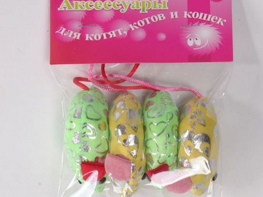 Мышь 6см Шурум-Бурум текстильная игрушка для кошек