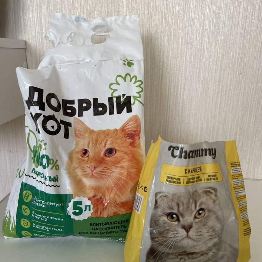 Наполнитель для лотка и корм