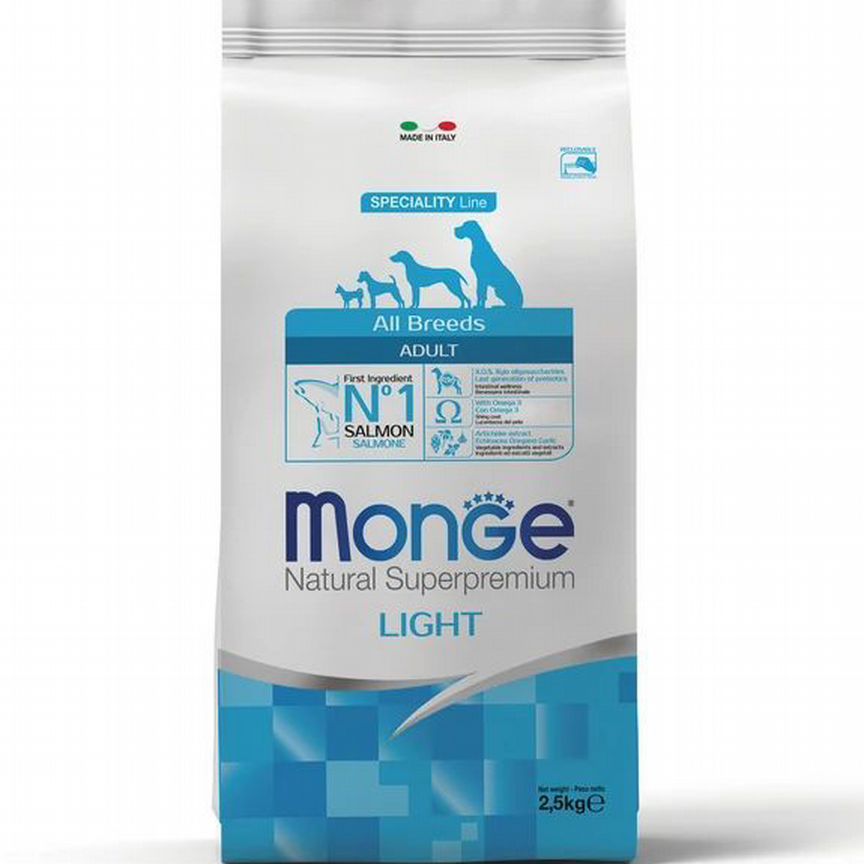 Monge Dog Speciality Line Light 2.5 кг(лосось)