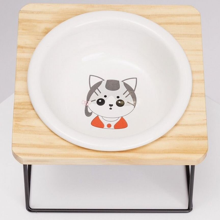 Миска для кошки керамика на подставке