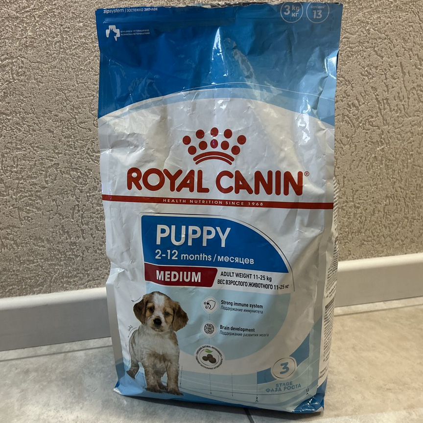 Корм для собак royal canin medium 2-12 месяцев