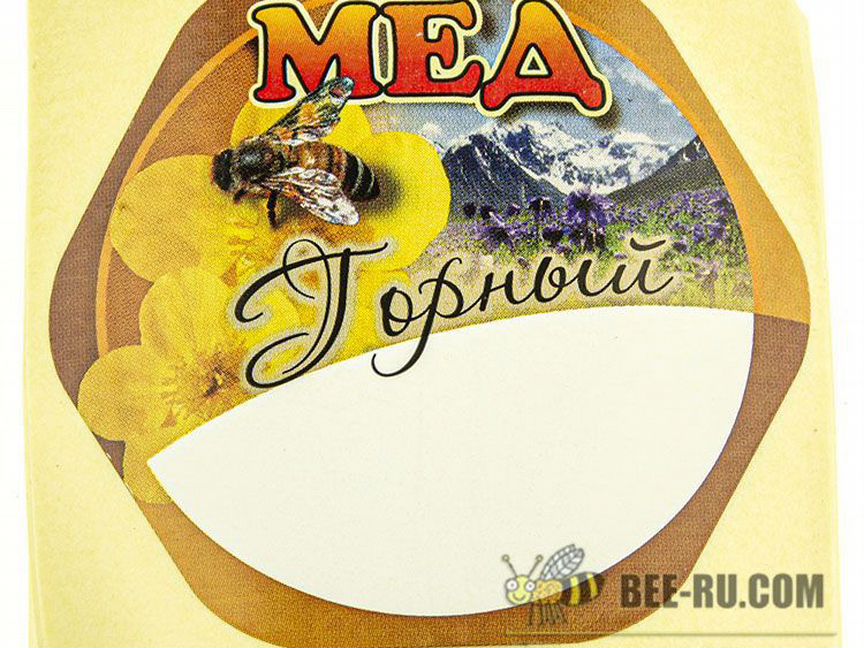 100 шт. Этикетка Мед Горный