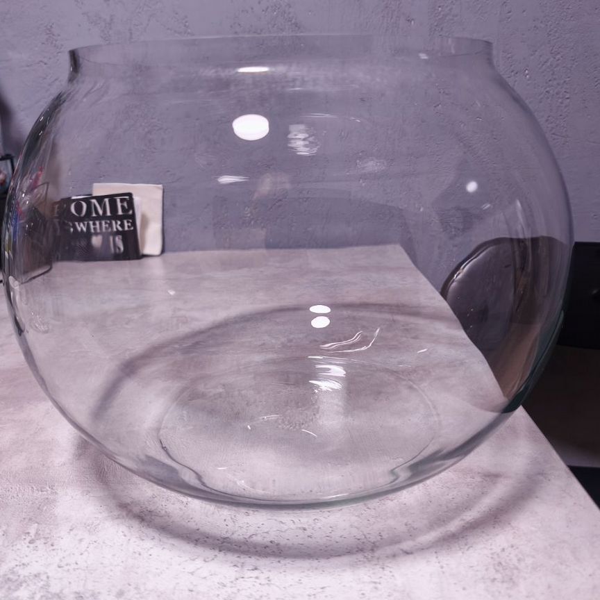 Аквариум стеклянный круглый, 18 литров