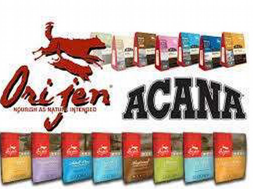 Продажа кормов Orijen (Ориджен) и Acana (Акана)