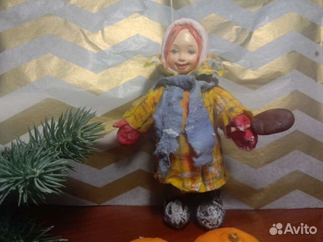 Ватная елочная игрушка девочка купить в Новосибирске Хобби и отдых Авито