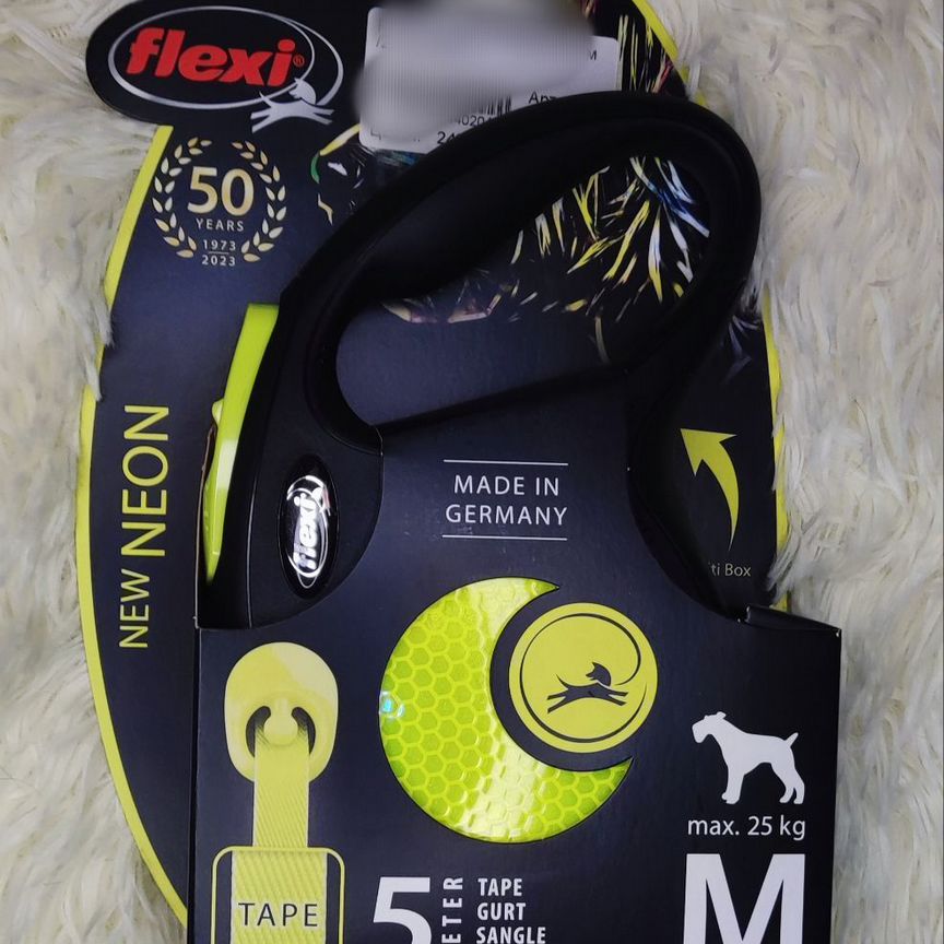 Поводок-рулетка Flexi new neon лента 5м