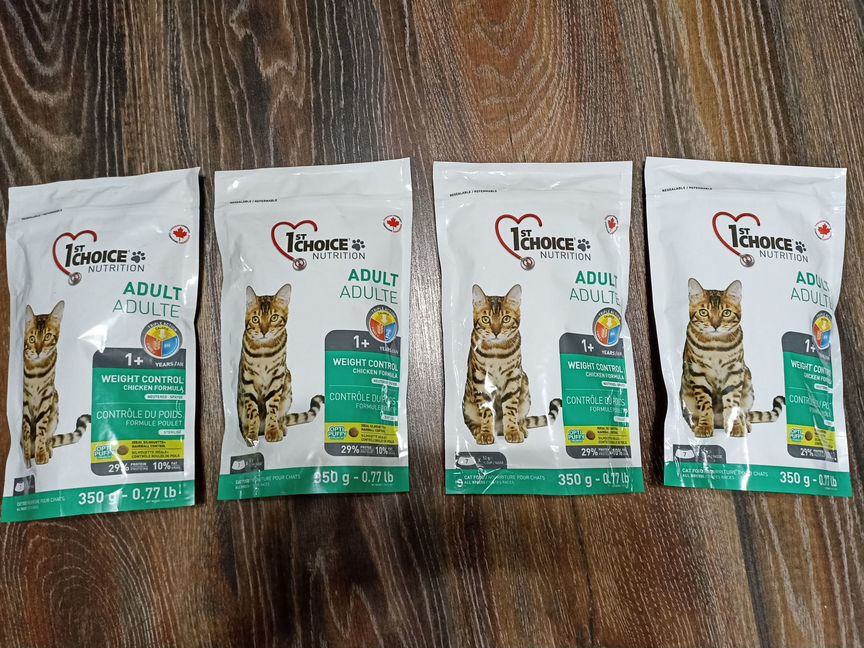 Нераспечатанный корм для кошек 1ST choice (4 уп.)