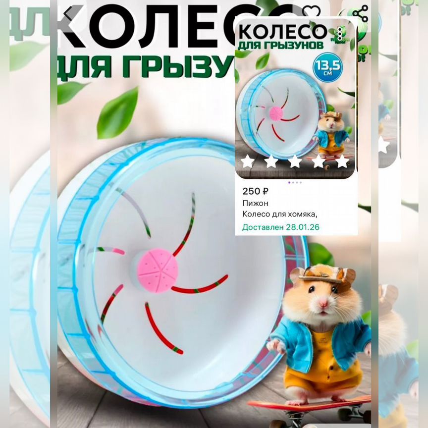 Колесо для хомяка 13.5