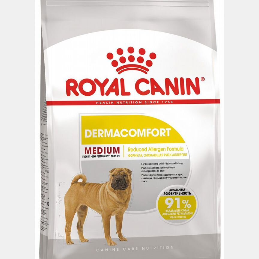 Корм для средних собак Royal Canin Dermacomfort