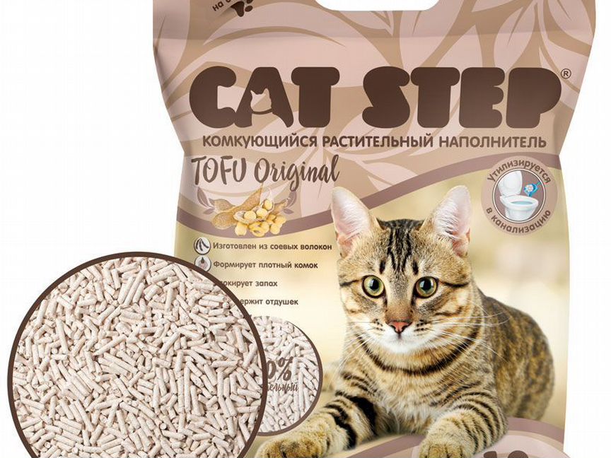 Наполнитель комкующийся Cat Step Tofu Original 12л