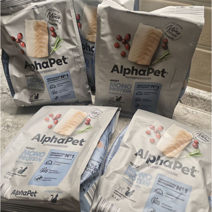 Корм для кошек alphapet monoprotein белая рыба
