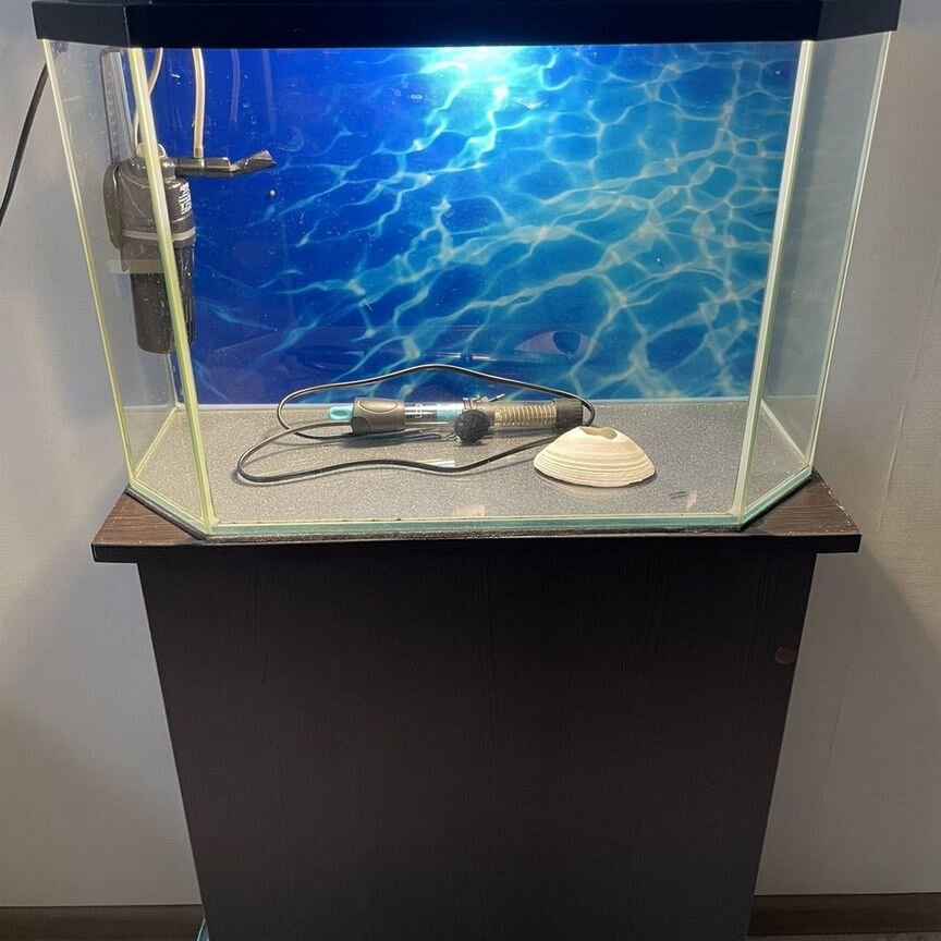 Панорамный аквариум с тумбой и оборудованием