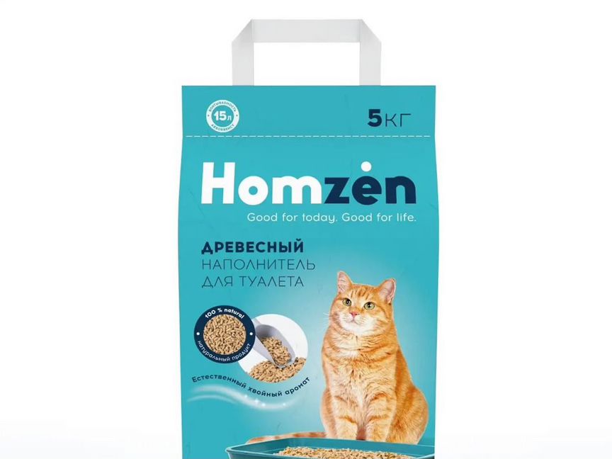Наполнитель для кошачьего туалета древесный 5кг