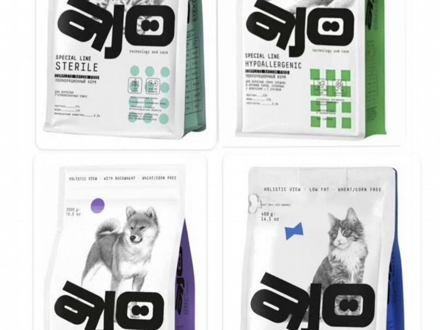 AJO супер премиум корм для собак и кошек