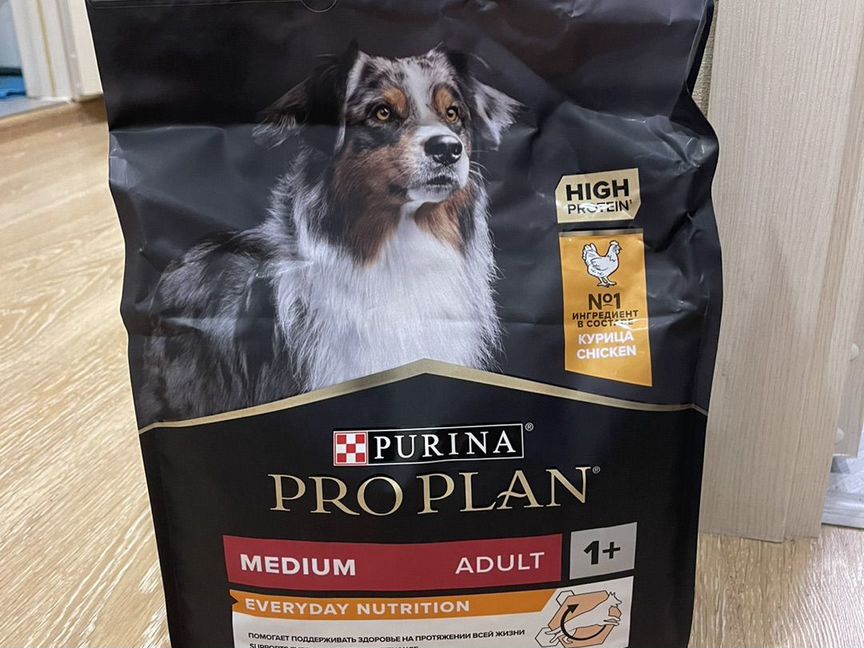Корм для собак pro plan medium 3 кг курица
