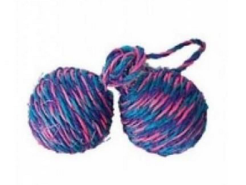 Игрушка Котенок сизаль 2 мячика С мятой ф 4.5 cм t