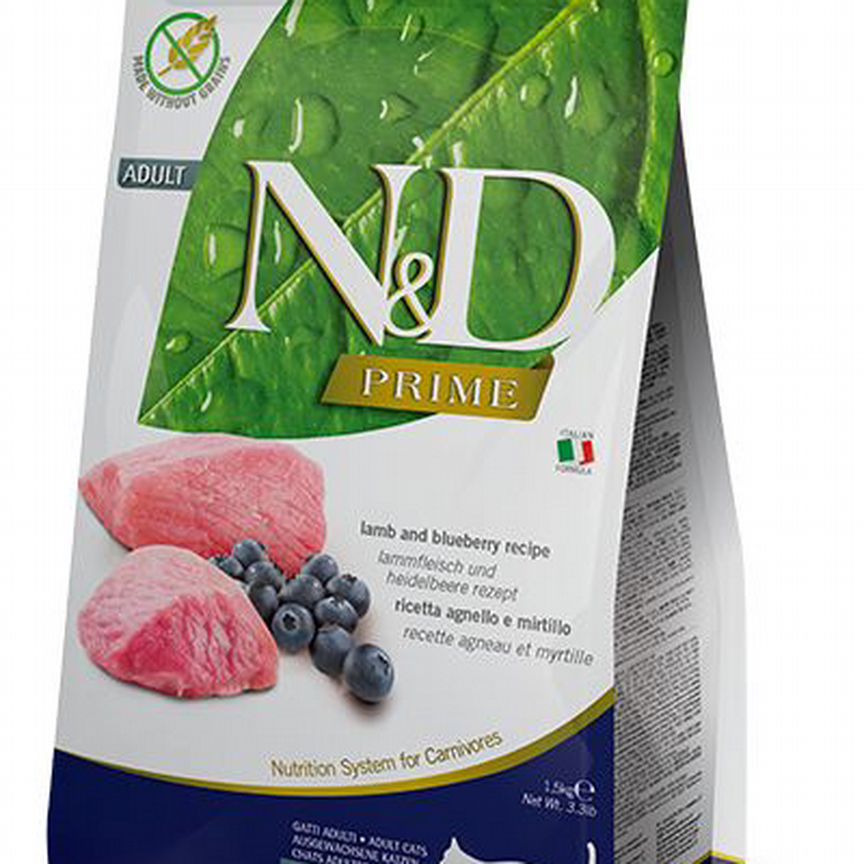 Farmina N&D prime Lamb & Blueberry Adult 1.5кг