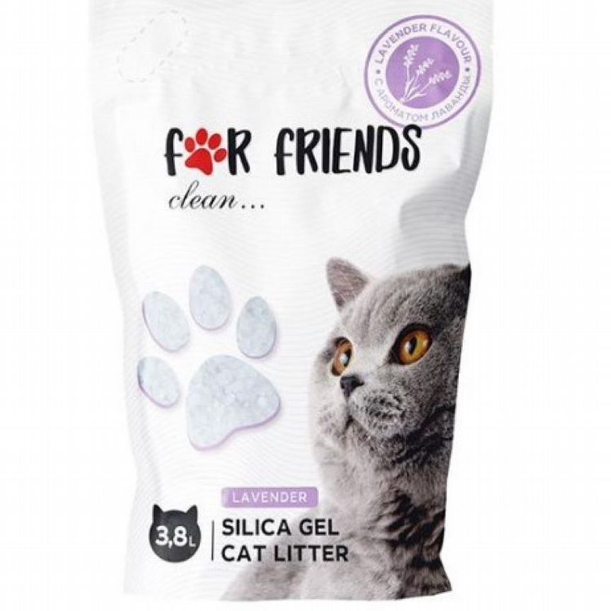 Наполнитель FOR friends силикагелевый, с ароматом лаванды - 3,8 л