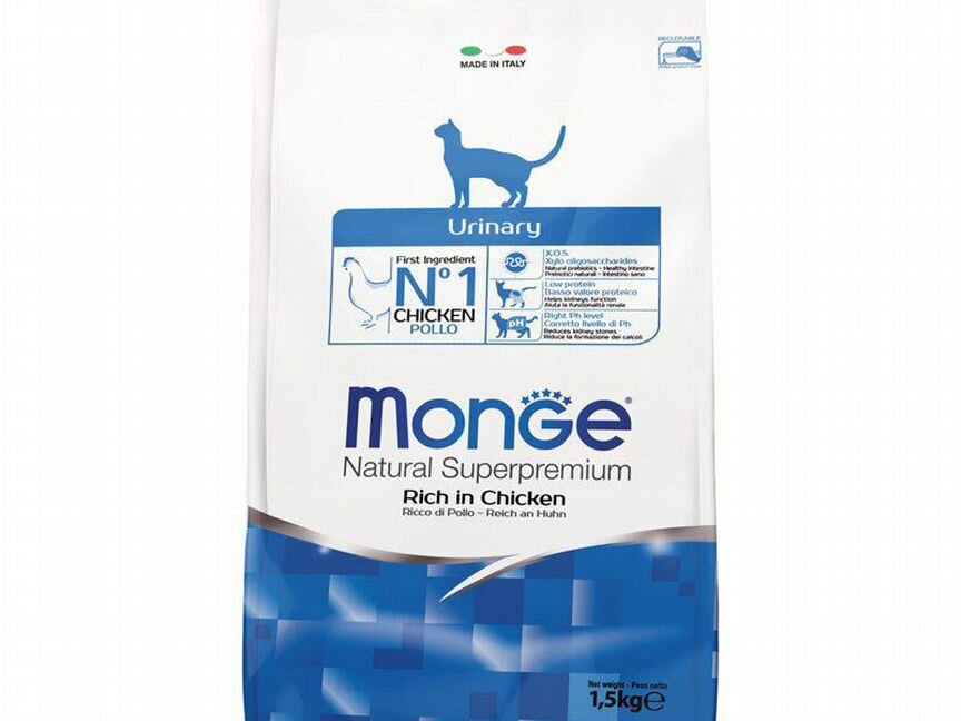 Monge Urinary мкб для кошек 10 кг кура