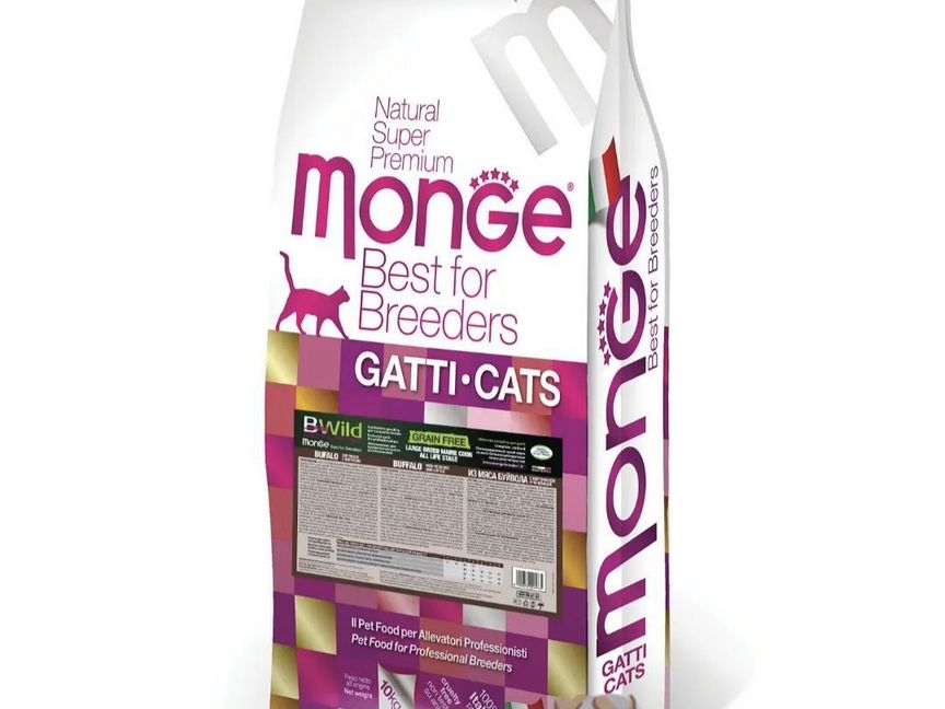 Монж для кошек беззерновой 10 кг с мясом буйвола