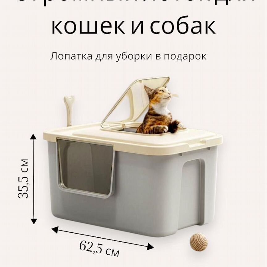 Лоток для кошек и собак большой с бортом