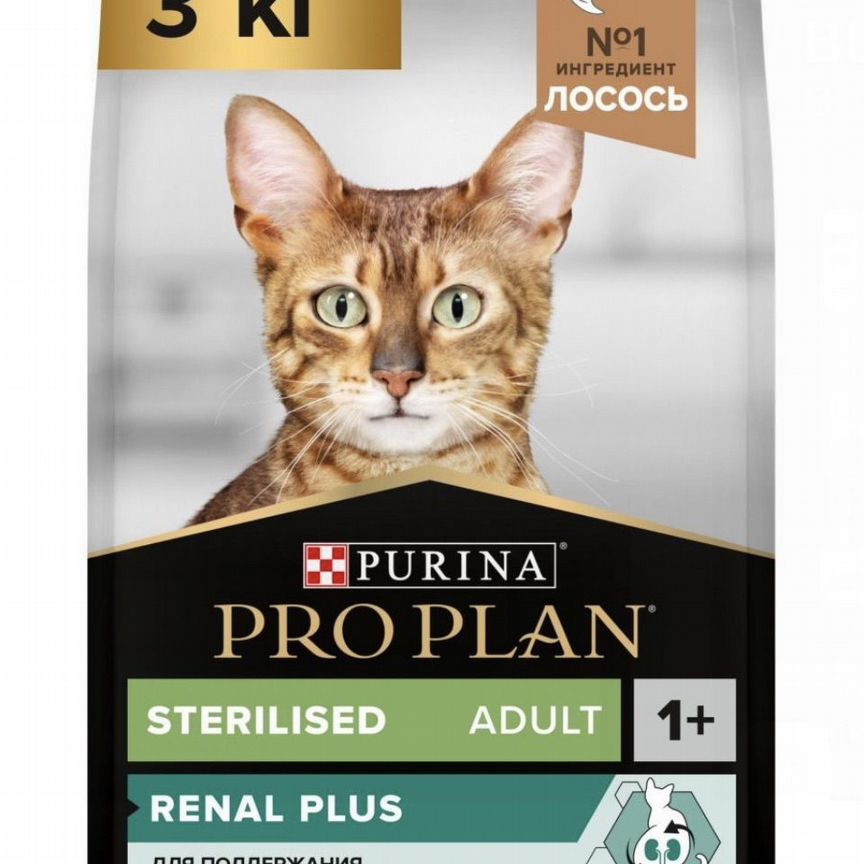 Корм PRO plan, для стерелиз. для почек лосось 3 кг