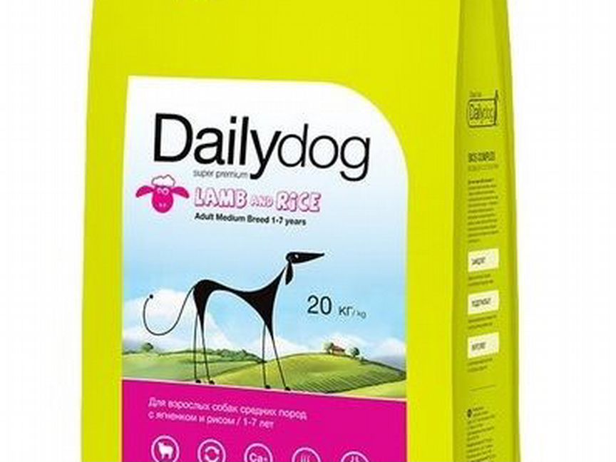 Dailydog ягн.+рис 20кг корм для собак
