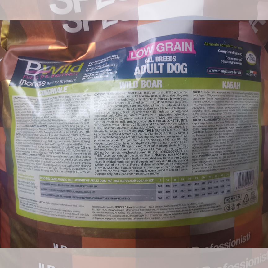 Корм для собак monge 15 кг
