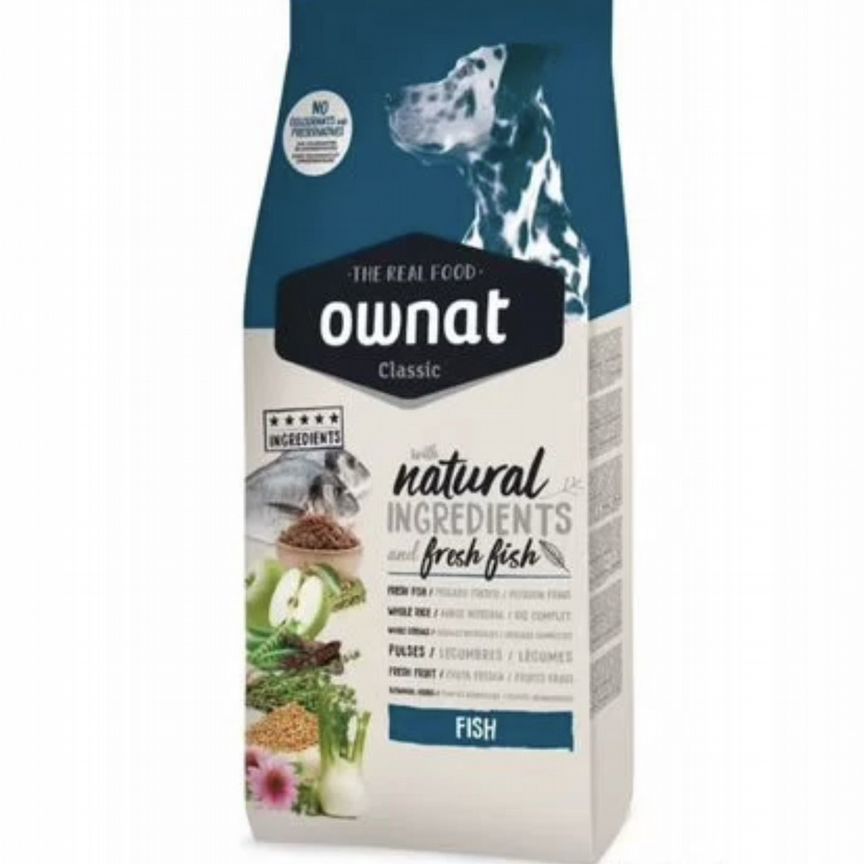 Корм для собак ownat с рыбой 12кг