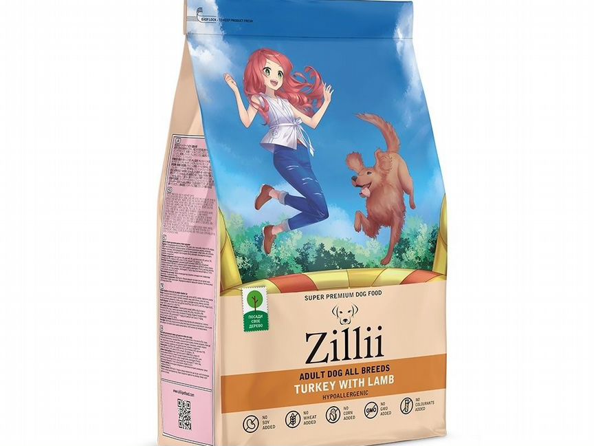 Zillii сухой корм для взрослых собак Индейка с Ягн