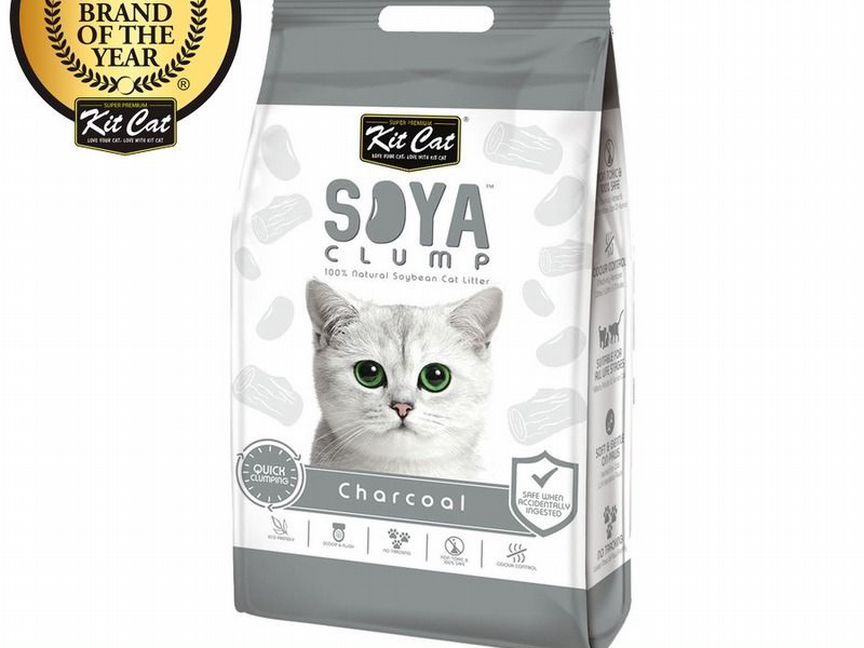 Kit Cat SoyaClump Soybean Litter Charcoal 14л