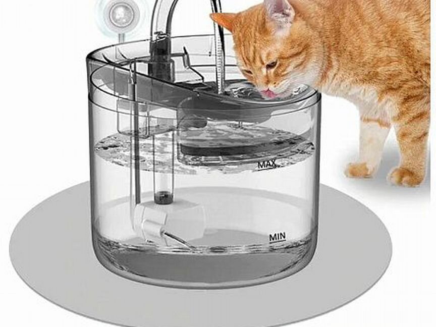 Поилка - фонтан для животных с датчиком движения