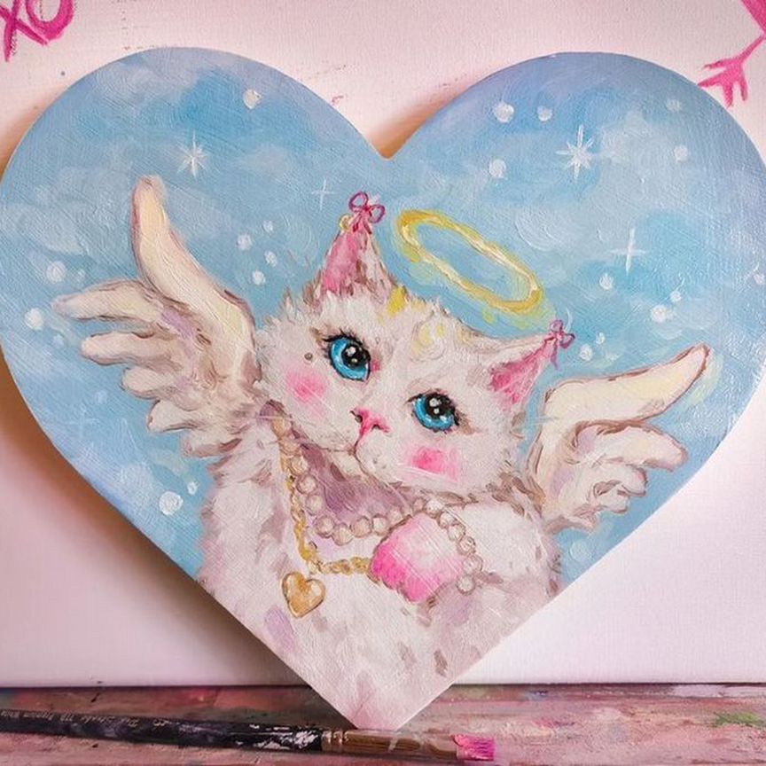 Мини картины к 14 февраля С котиками