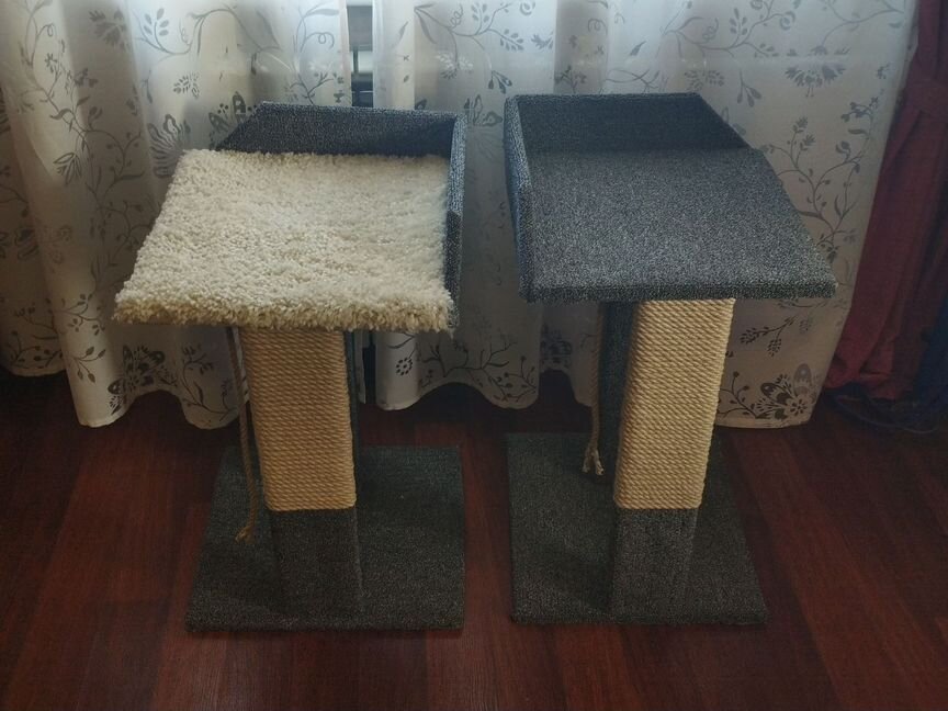 Когтеточка столбик с лежанкой