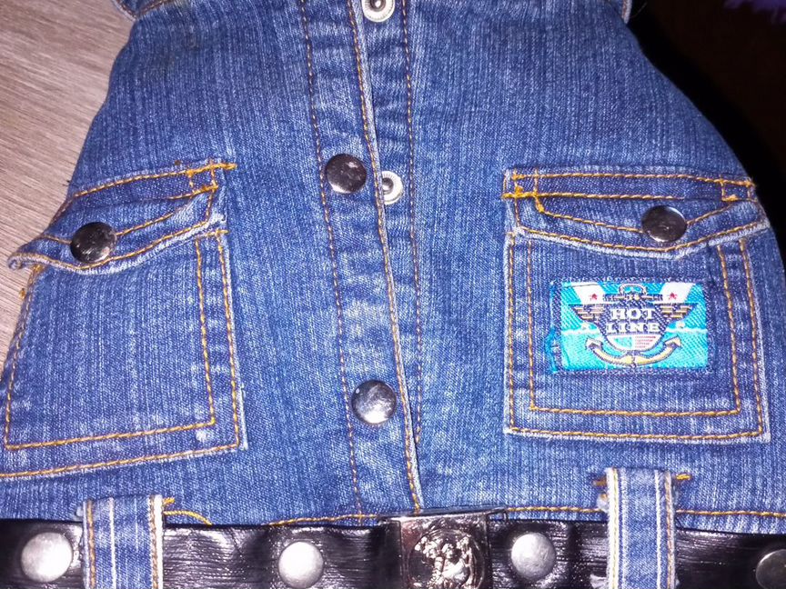 Собачий джинсовый комбинезон