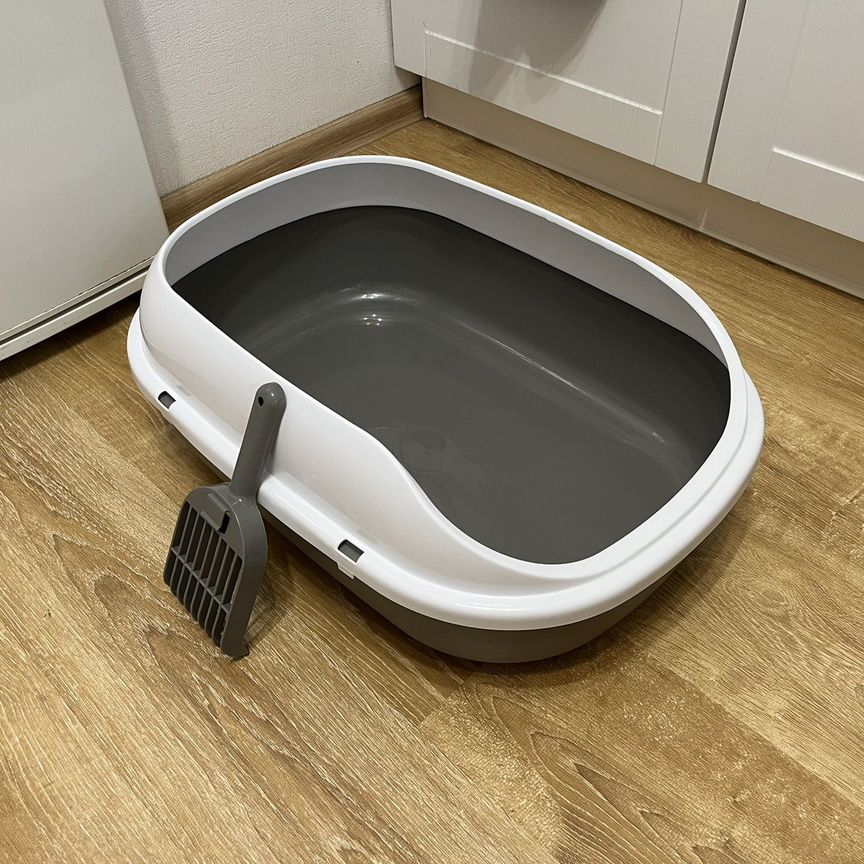 Новый туалет-лоток с высоким бортом и совком