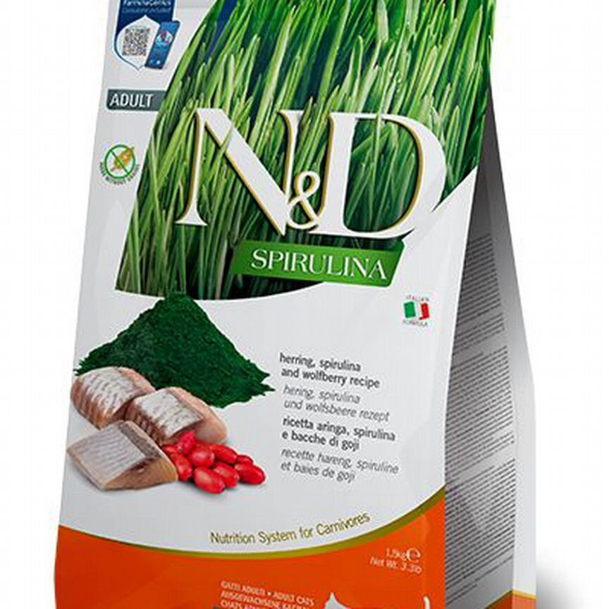 Farmina N&D Spirulina для кошек 1,5 кг