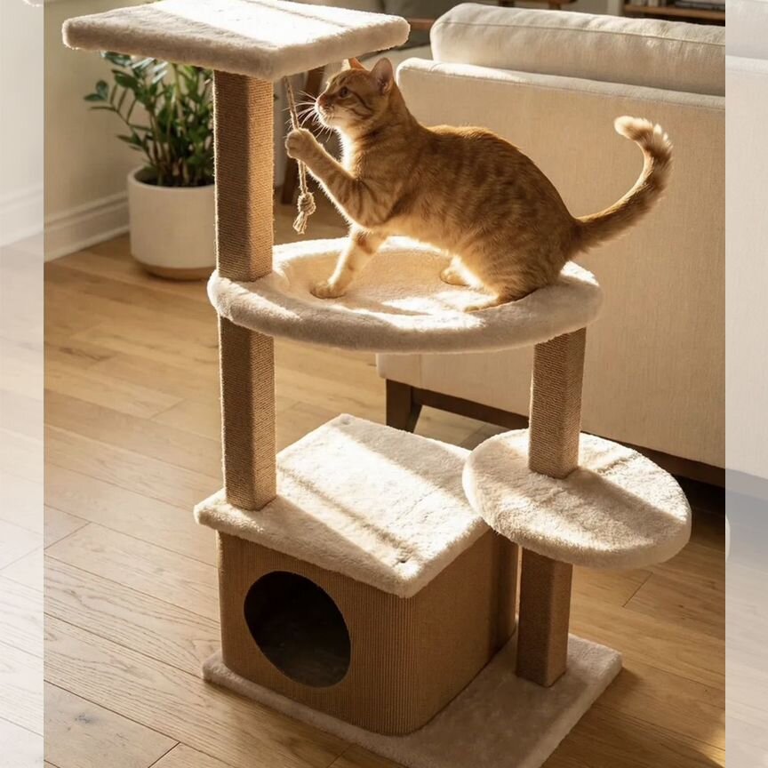 Домик для кошки с когтеточкой новый