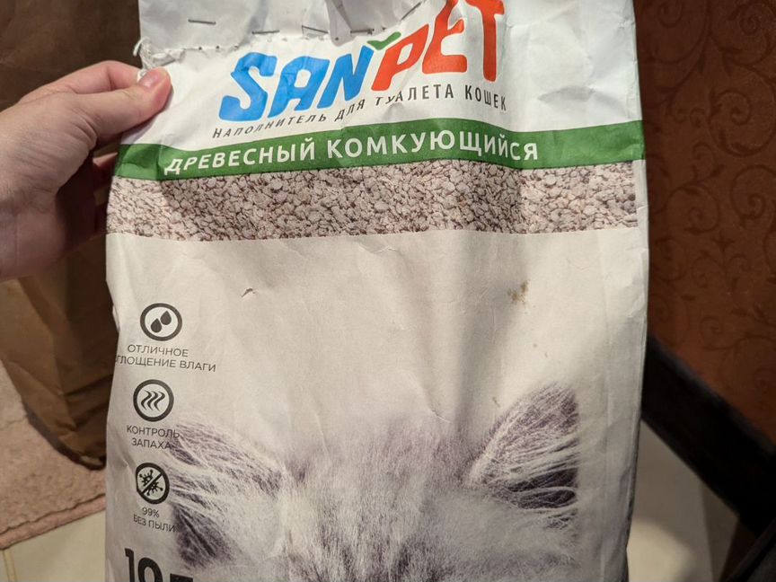 Sanpet Наполнитель для кошачьего туалета древ ком