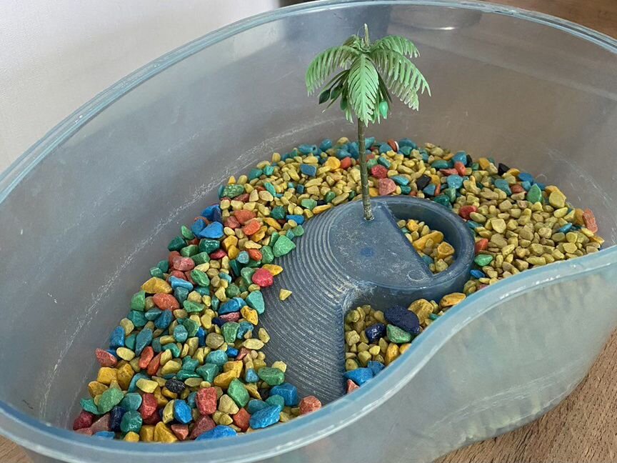 Террариум для водной черепашки с грунтом