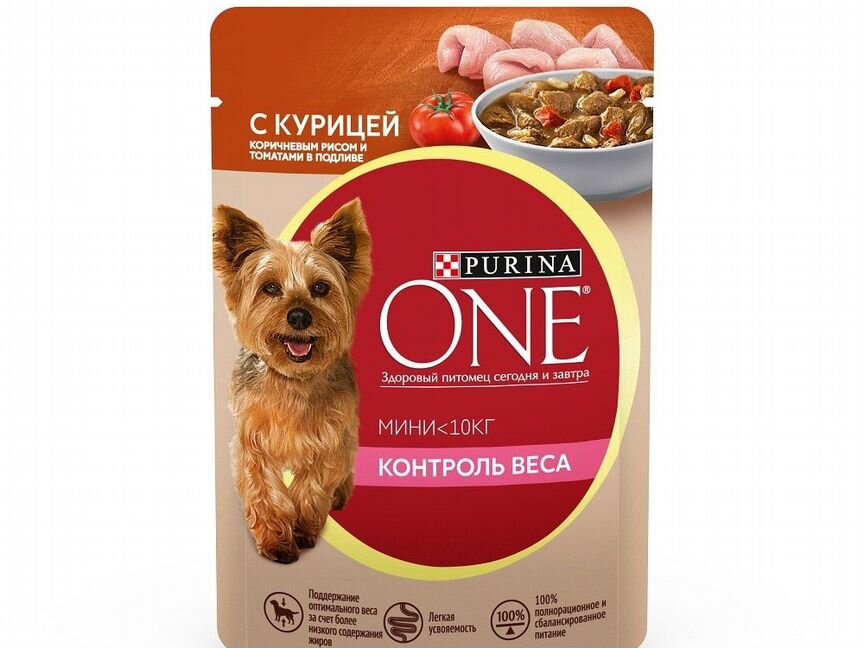Purina ONE контроль веса, для взрослых собак мелки