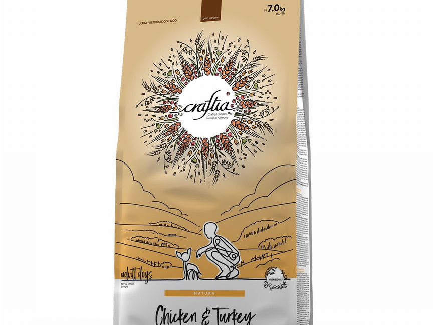 Корм Craftia для мелких и миниатюрных пород