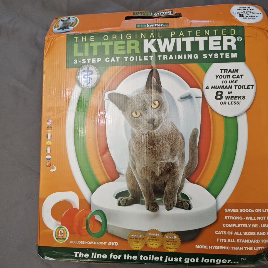 Litter kwitter. Система приучения кошек к унитазу