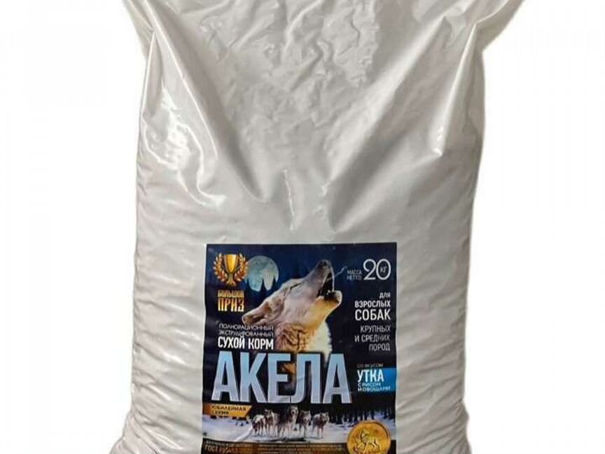 Корм для собак Акела 20кг утка рис
