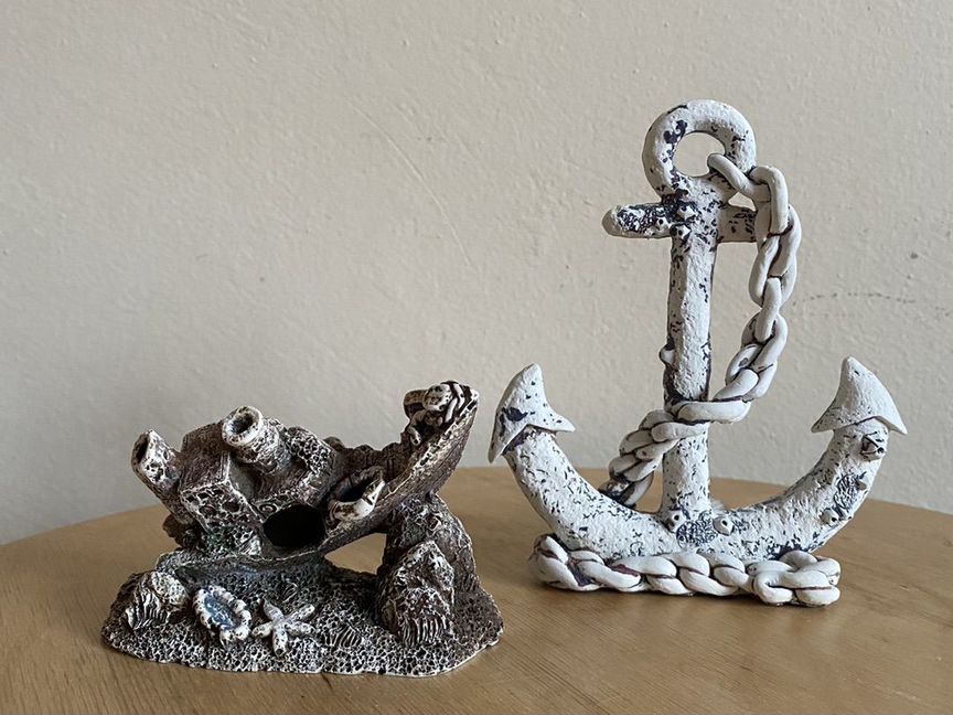 Декорации для аквариума корабль якорь