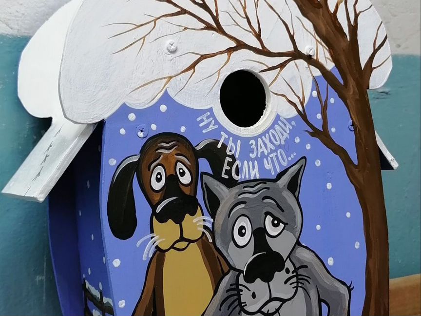 Кормушка,скворечник с росписью